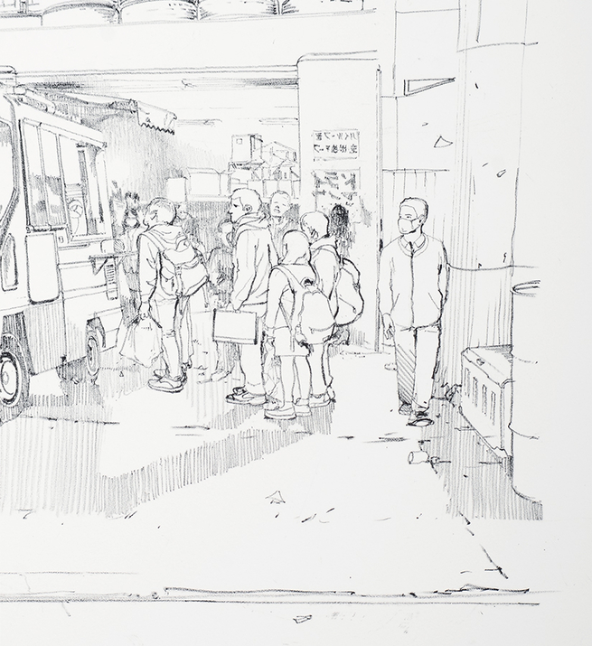 Zoer & Velvet • Street food • Original lithography enhanced