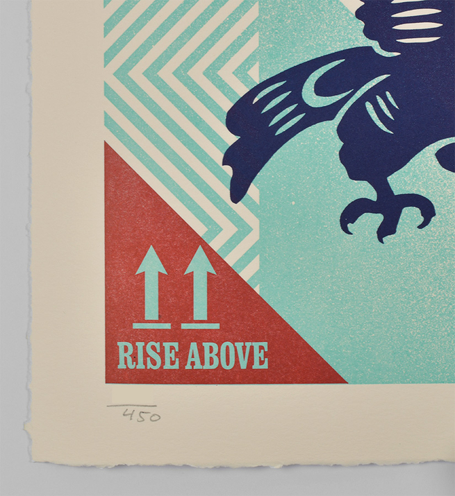 Shepard Fairey (Obey) - Rise above bird - Letterpress - Art