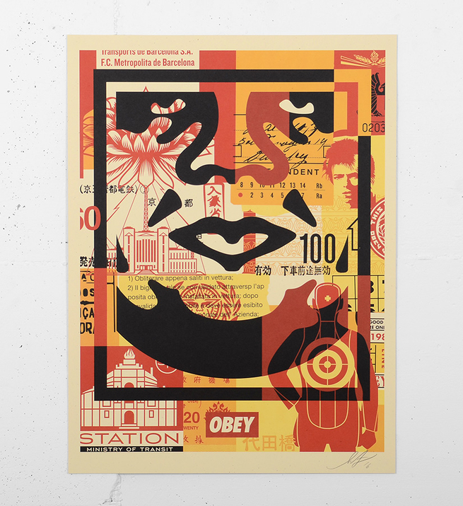 Shepard Fairey (Obey) - Obey 3 face collage (set) - Artworks Shepard Fairey (Obey) - Obey 3 face collage (set) - Artworks