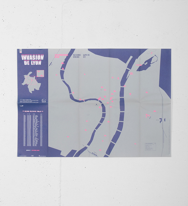 Invader - Invasion de Lyon • Plan réalisé en 2001